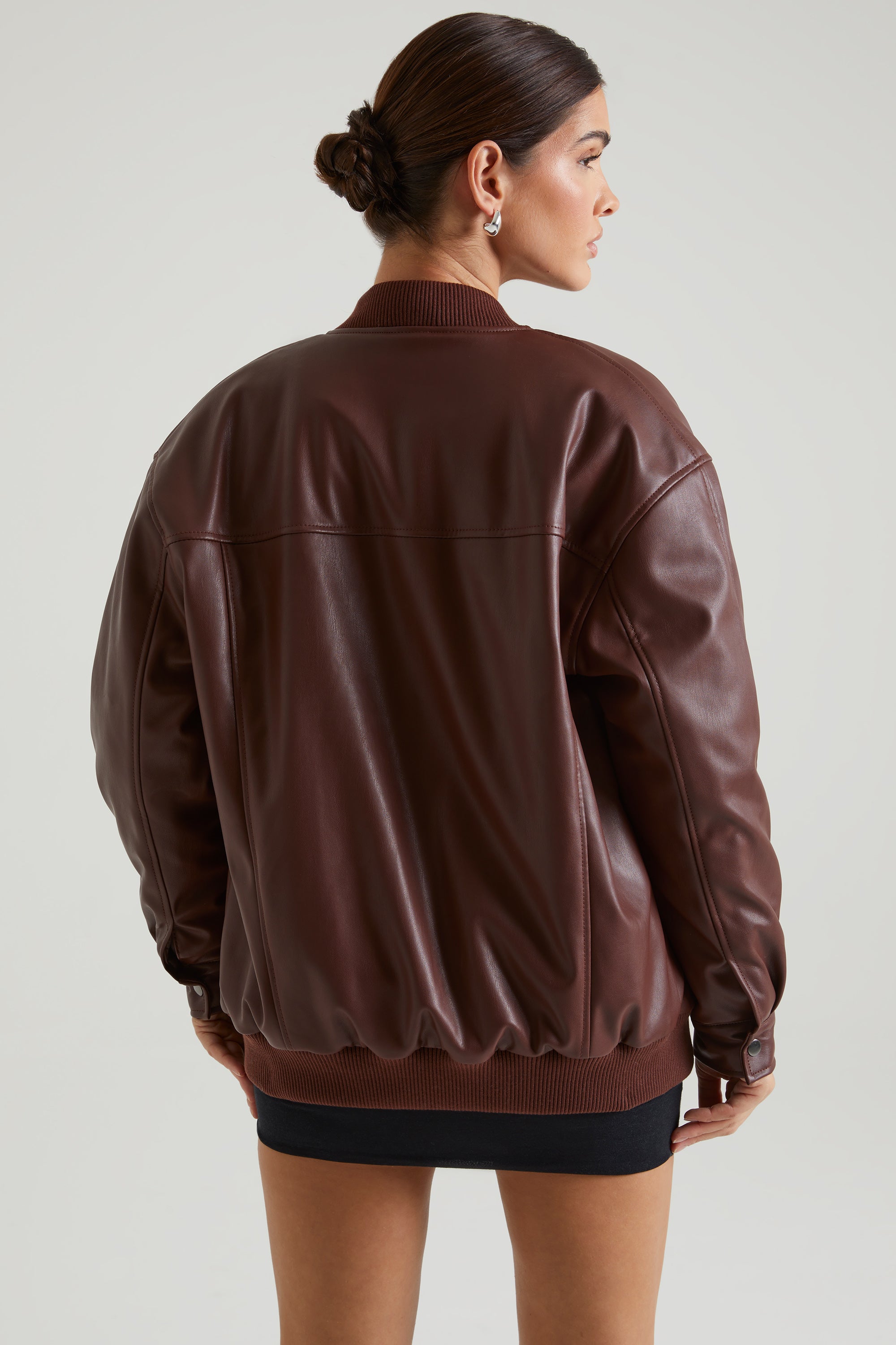 Maple Faux Leather Jacket in Brown | Oh Polly