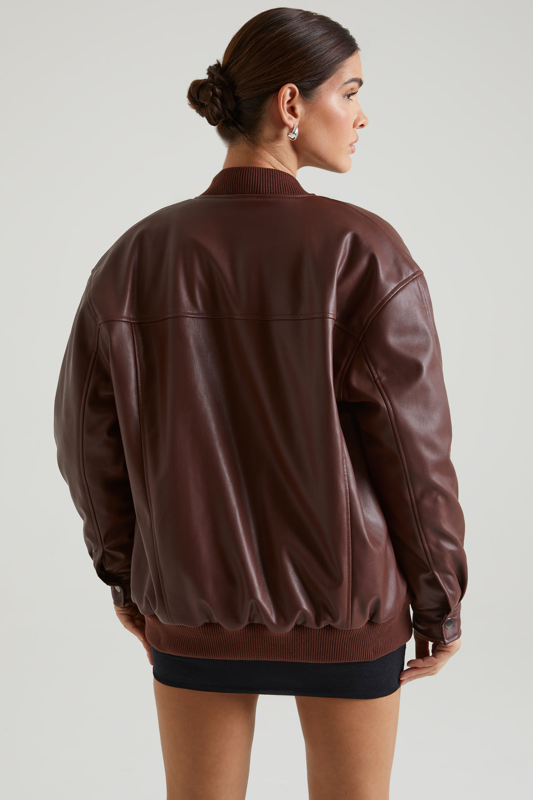 Maple Faux Leather Jacket in Brown | Oh Polly