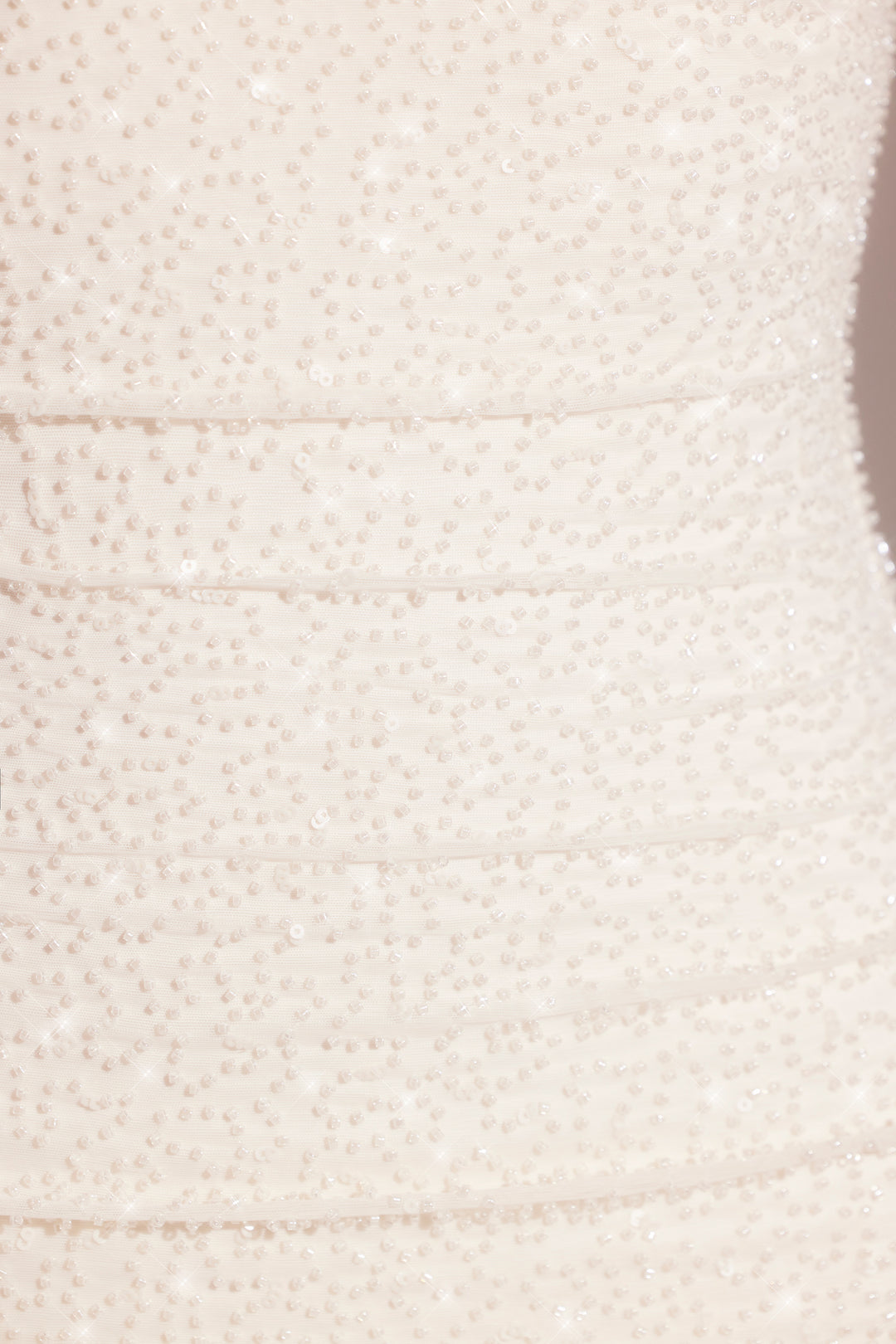 Ferrara Long Sleeve Embellished Cowl Neck Mini Dress in White | Oh Polly