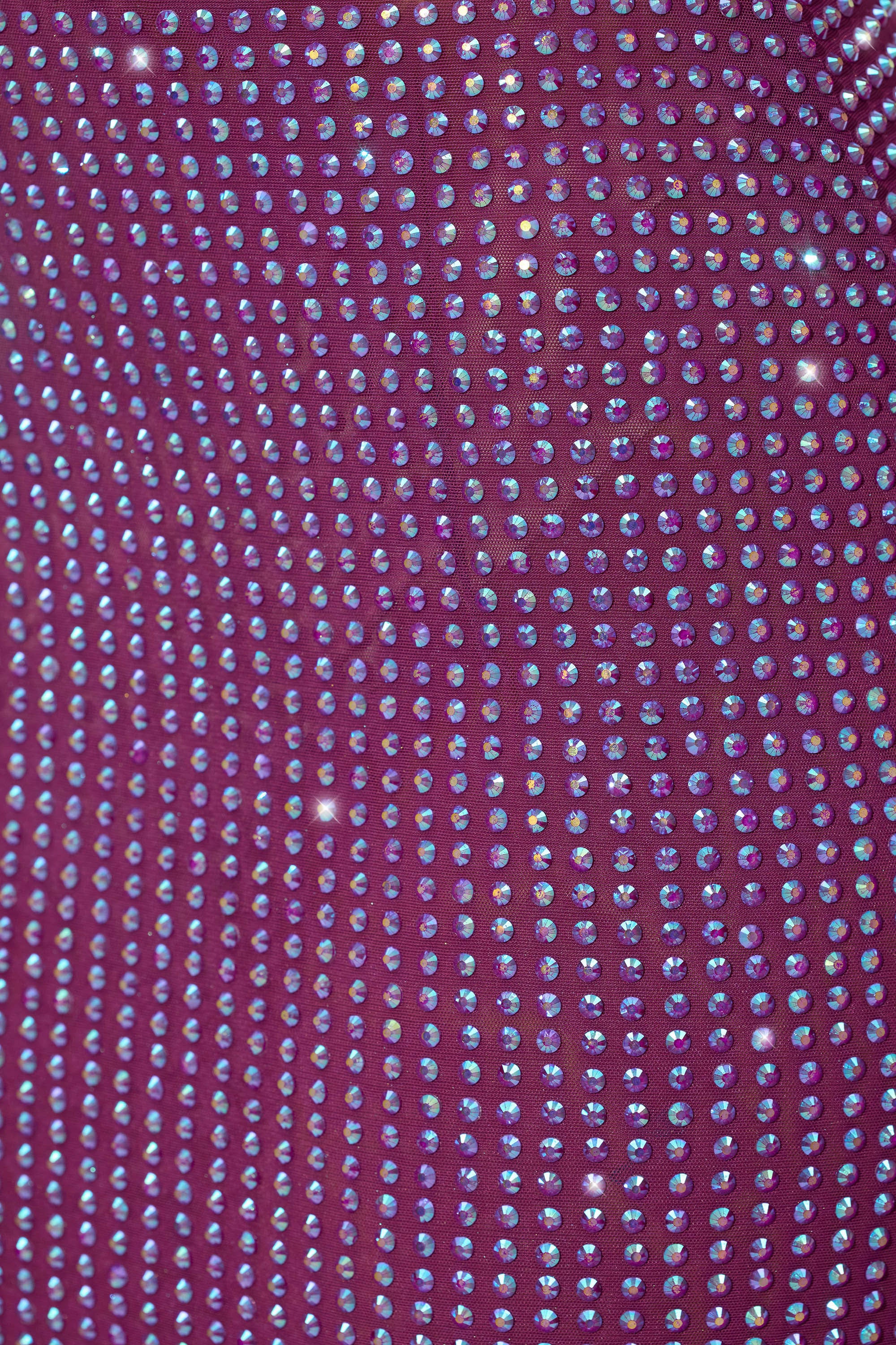 Capria Embellished Low Back Neck Strap Mini Dress in Plum | Oh Polly