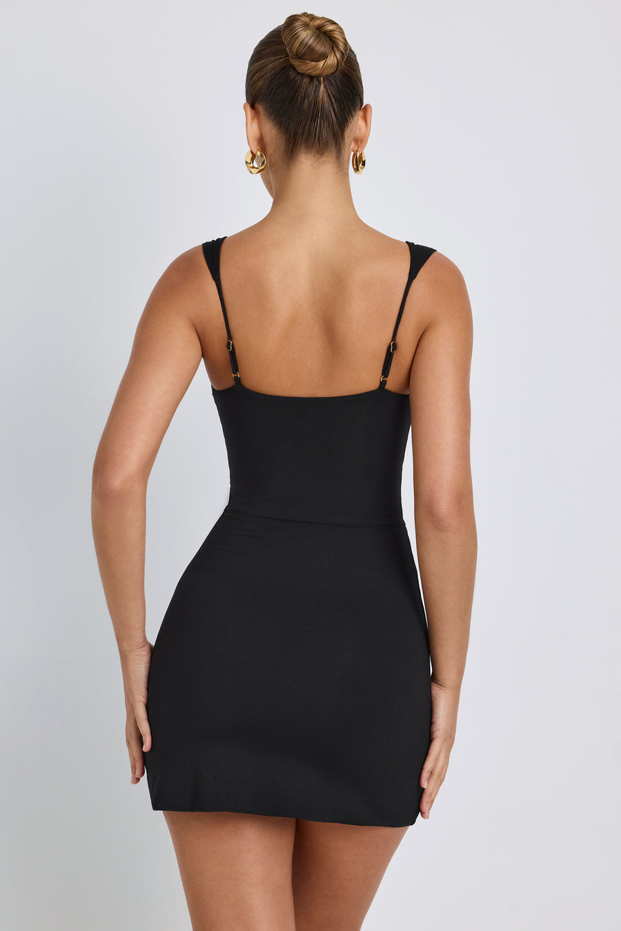 Dove Modal Sweetheart Neckline A-Line Mini Dress in Black | Oh Polly