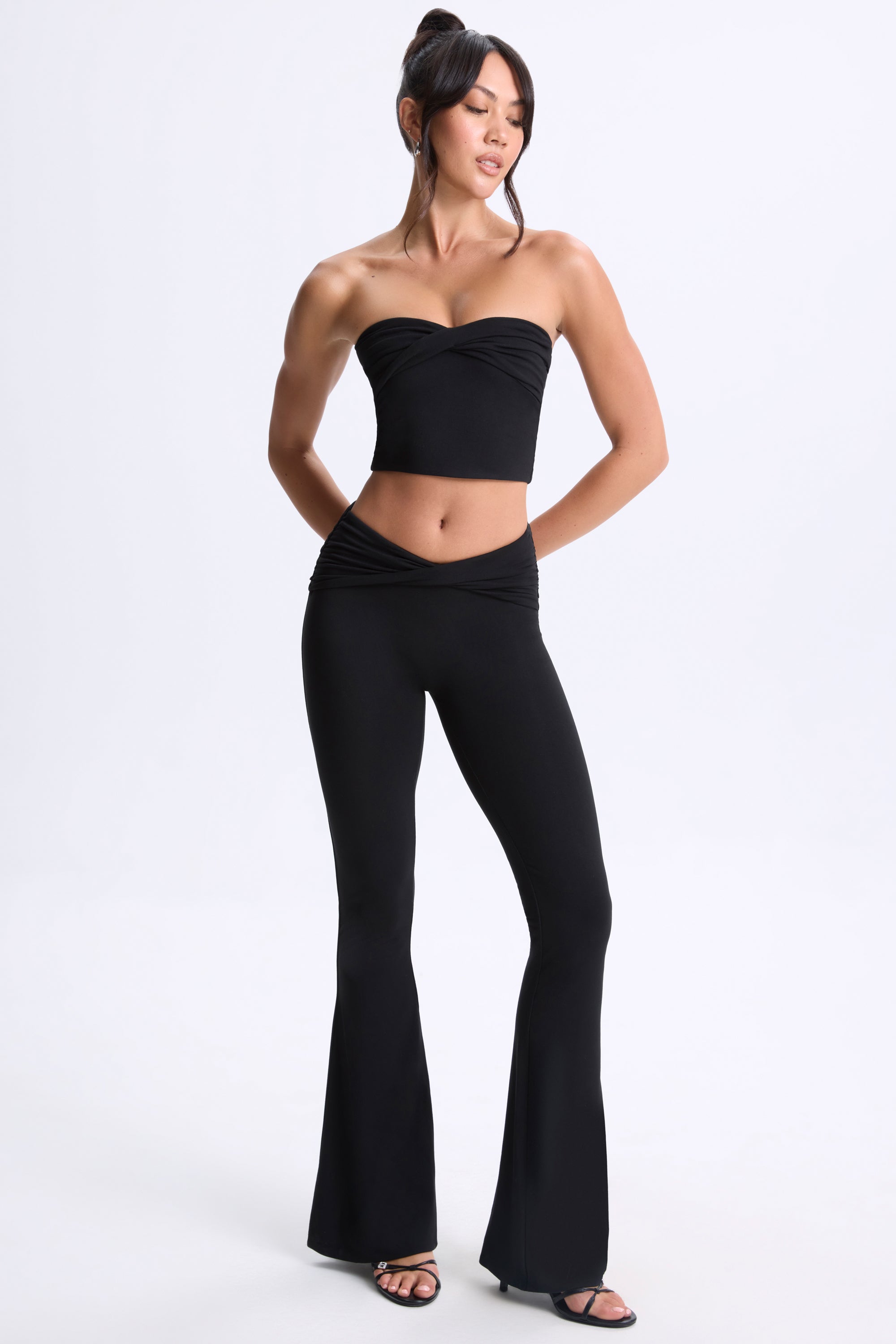 Twist-Front Bandeau Top in Black | Oh Polly