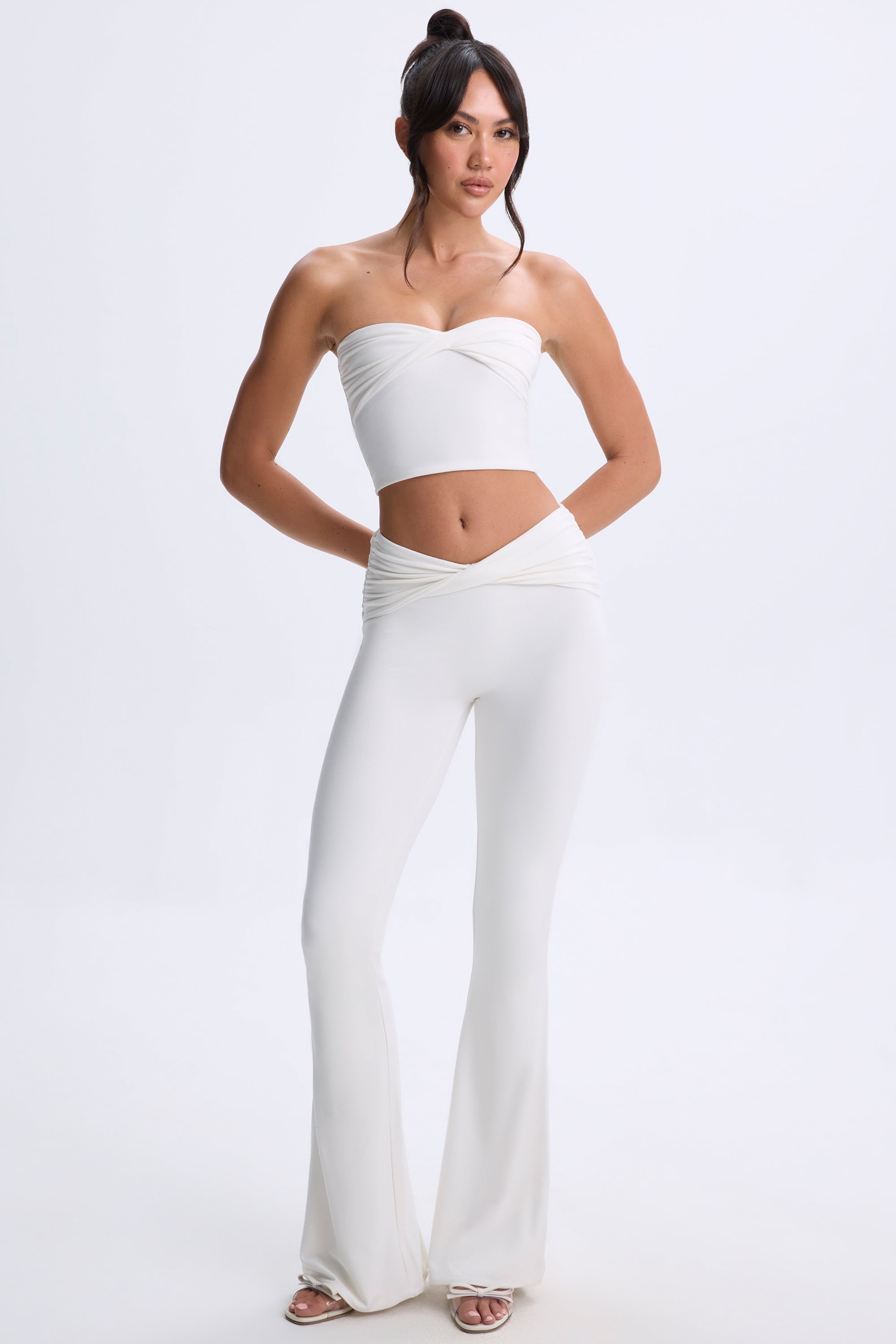 Twist-Front Bandeau Top in White | Oh Polly
