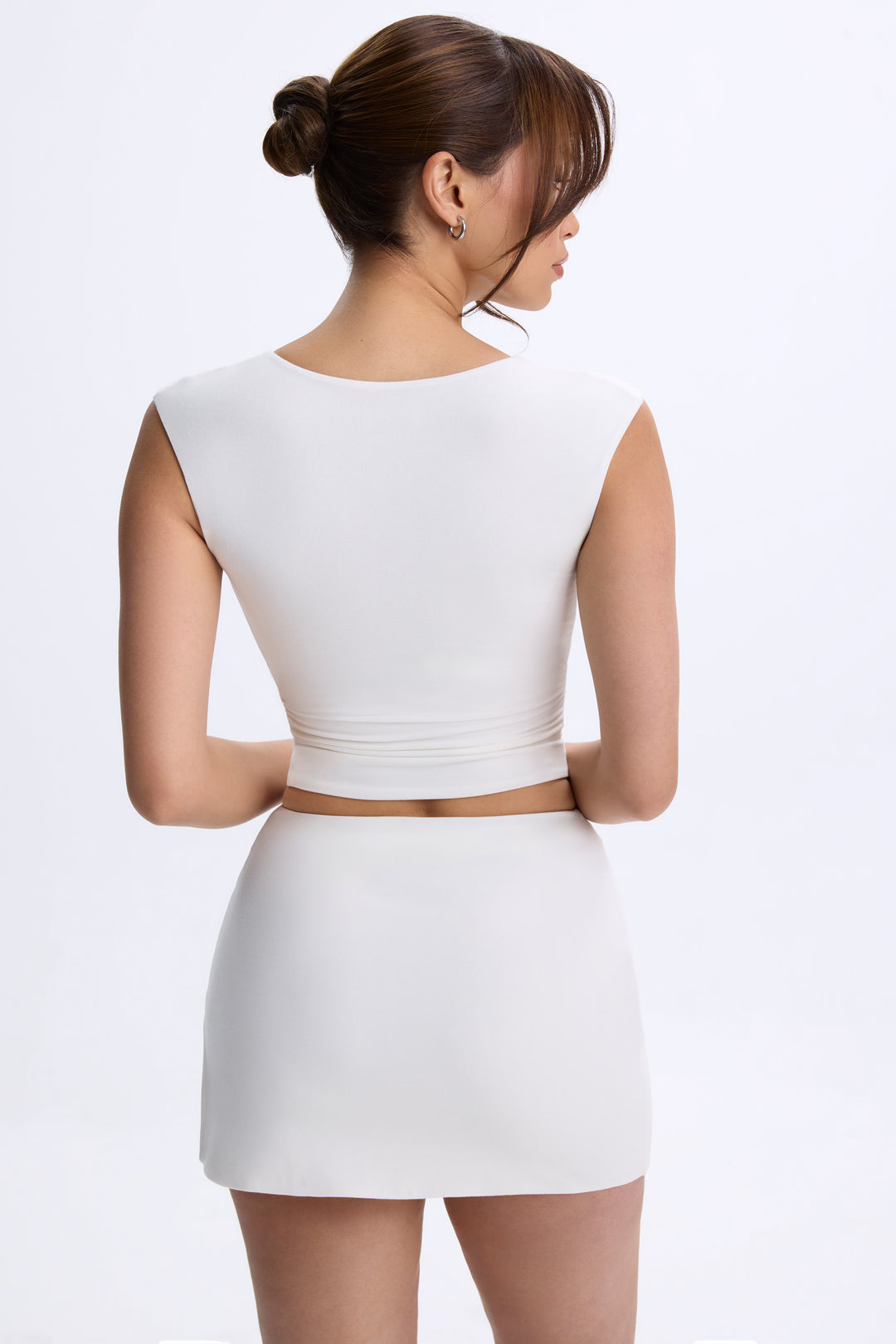 Mid-Rise Micro Mini Skirt in White | Oh Polly