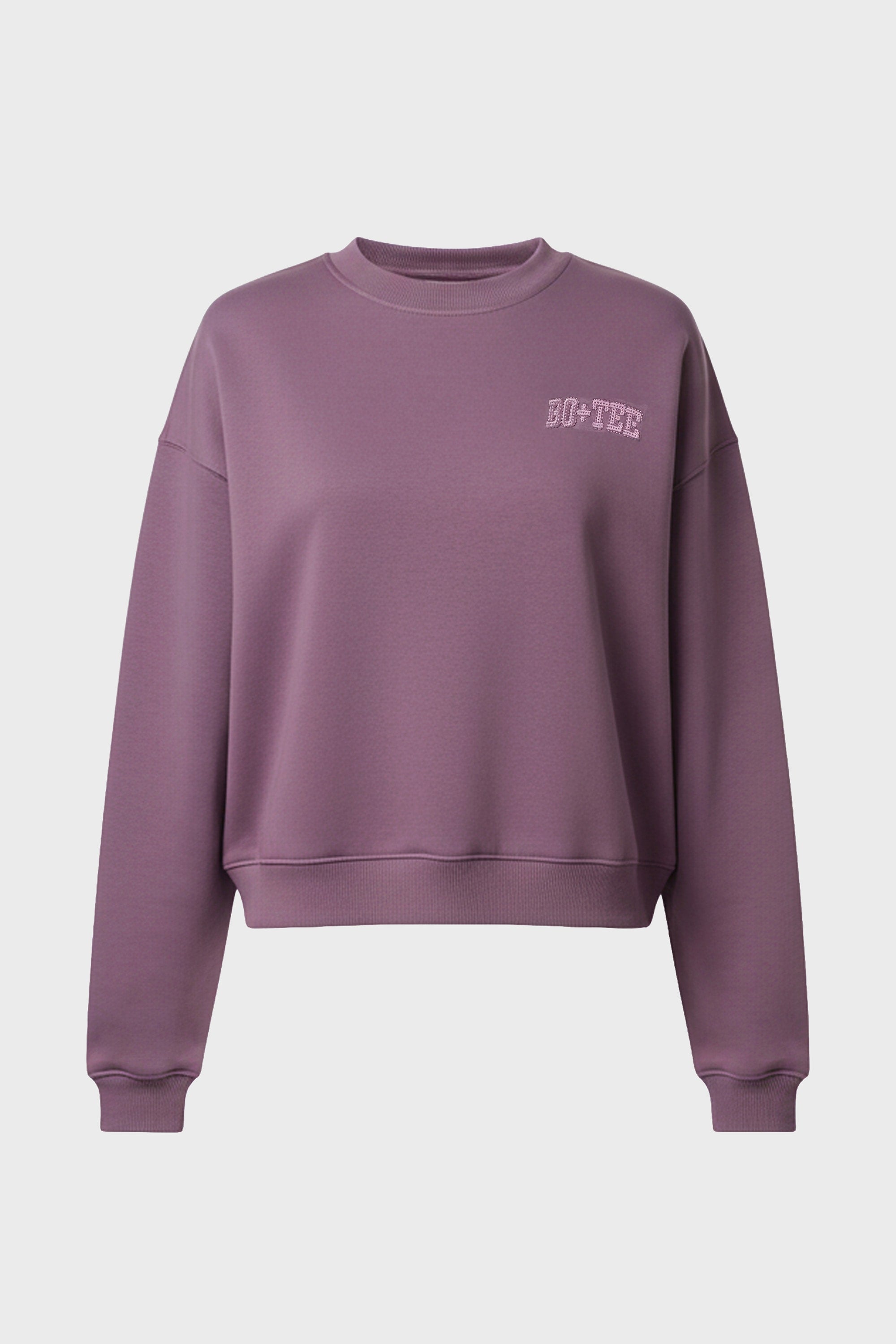 Brushed Cotton Jersey Oversized Crew-Neck Jumper in Dusk | Bo+Tee – Oh ...