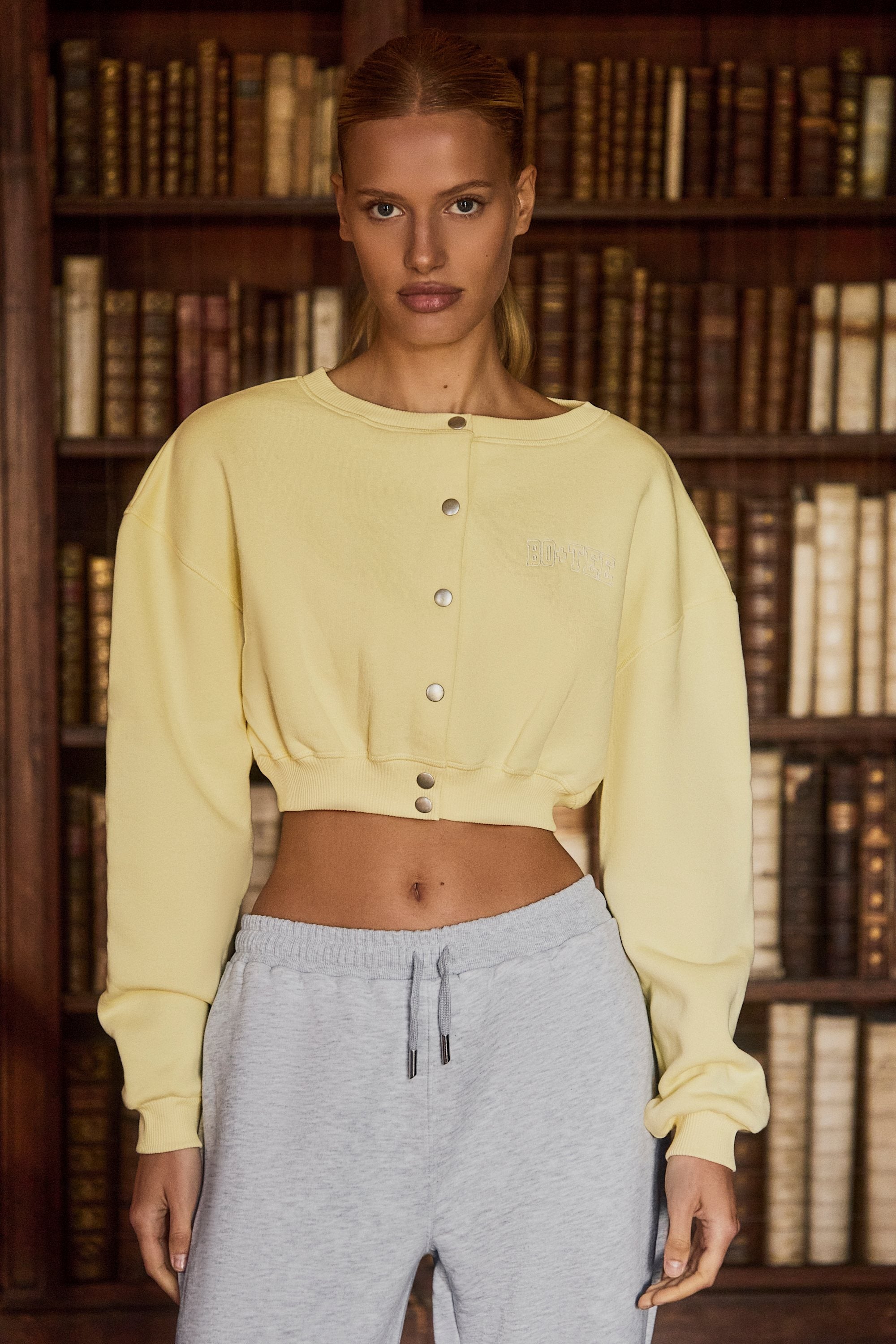 Button-Up Cropped Cardigan in Soft Yellow | Bo+Tee – Oh Polly UK