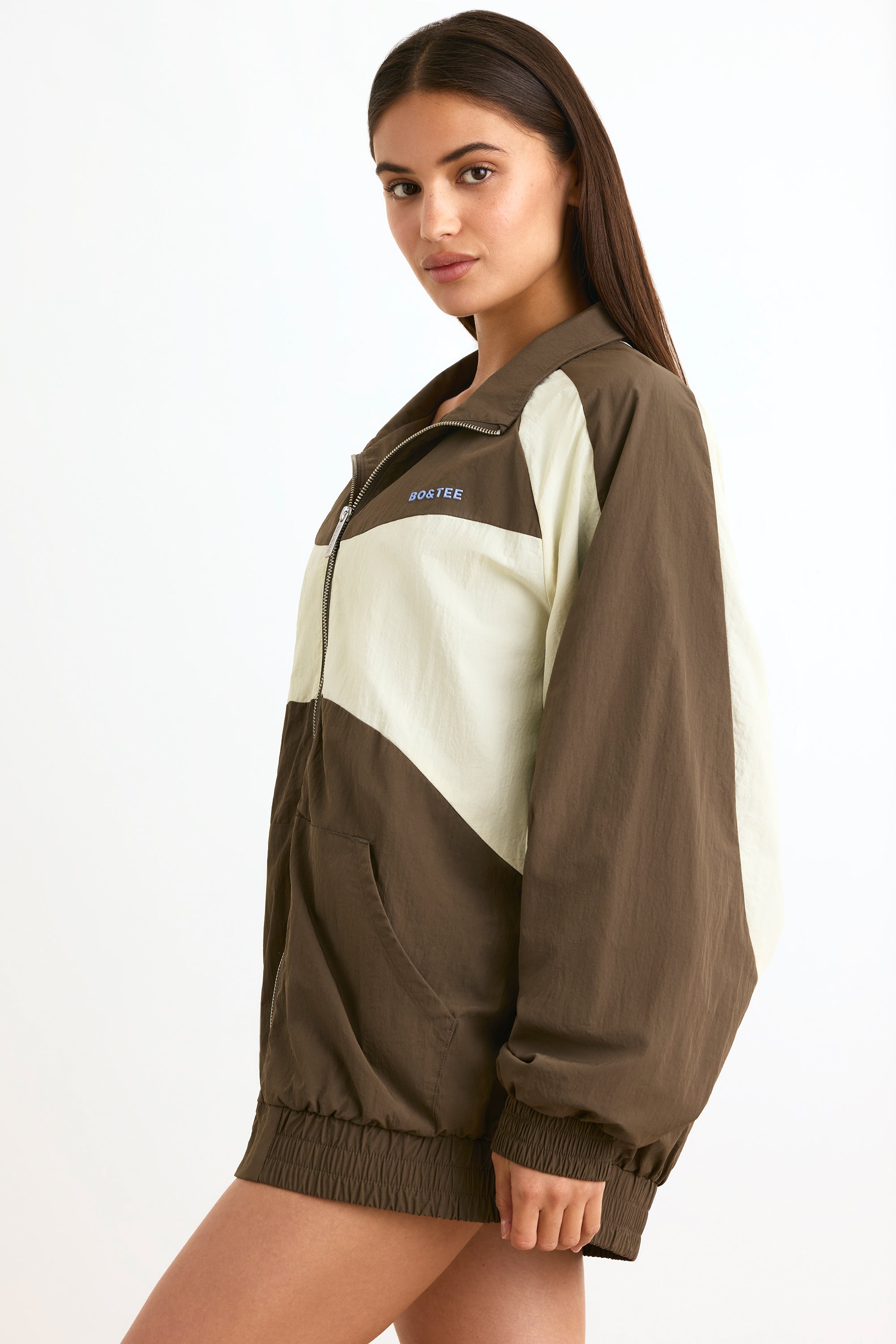 Colourblock Track Jacket in Espresso | Bo&Tee – Oh Polly UK