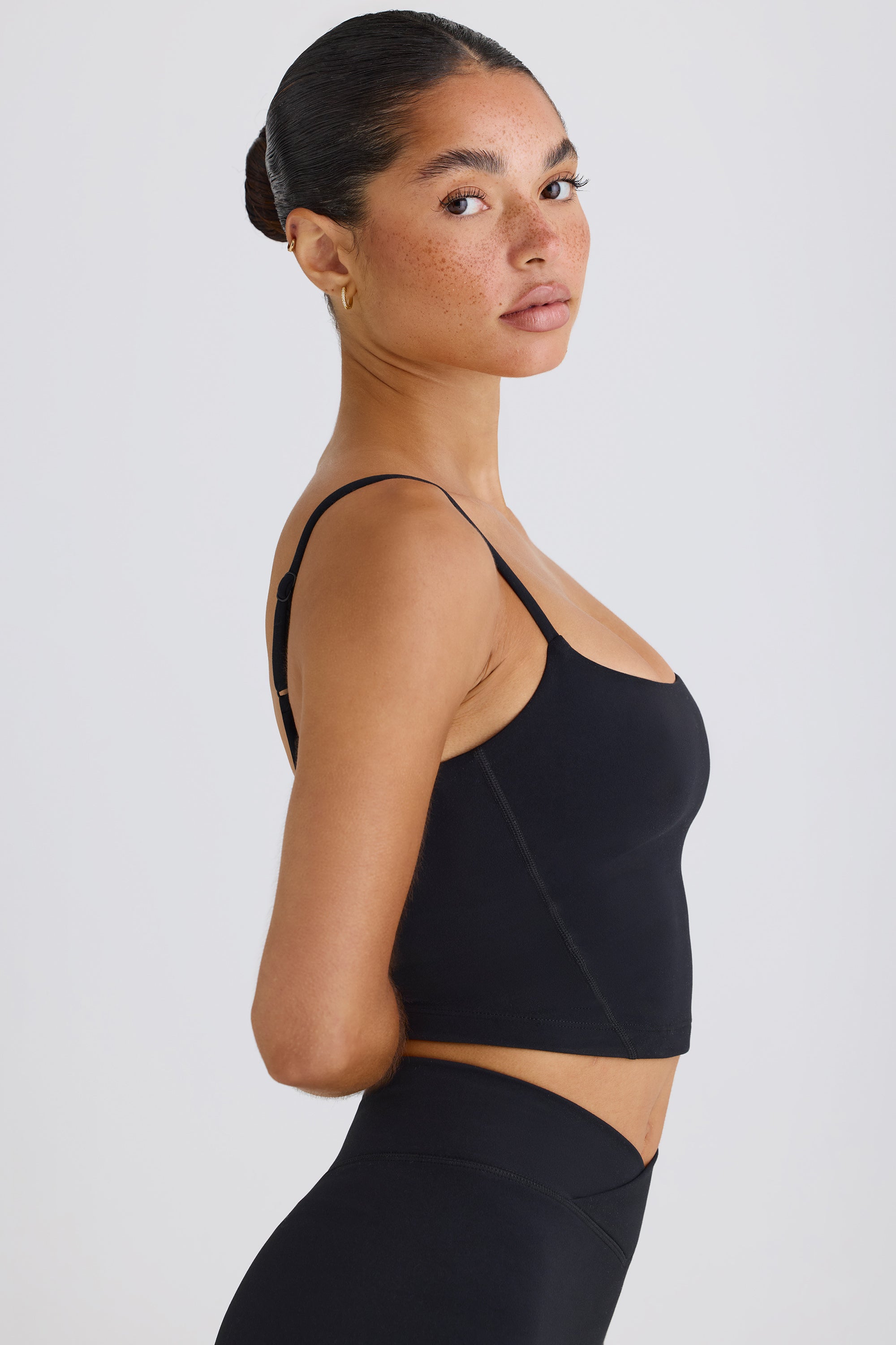 Jet Set Soft Active Tank Top in Black | Oh Polly