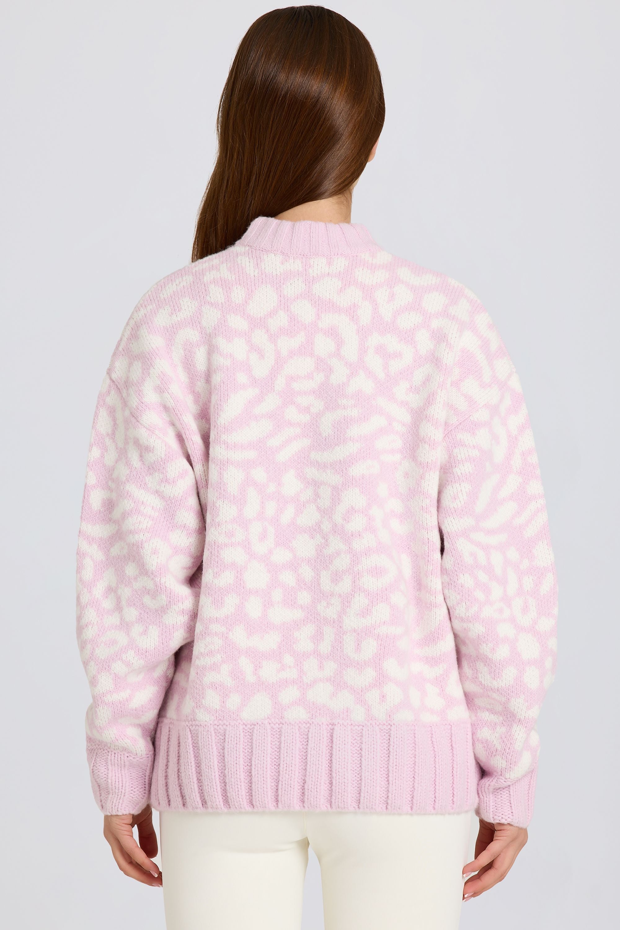 Jacquard-Knit Oversized Jumper in Pink | Bo+Tee – Oh Polly UK