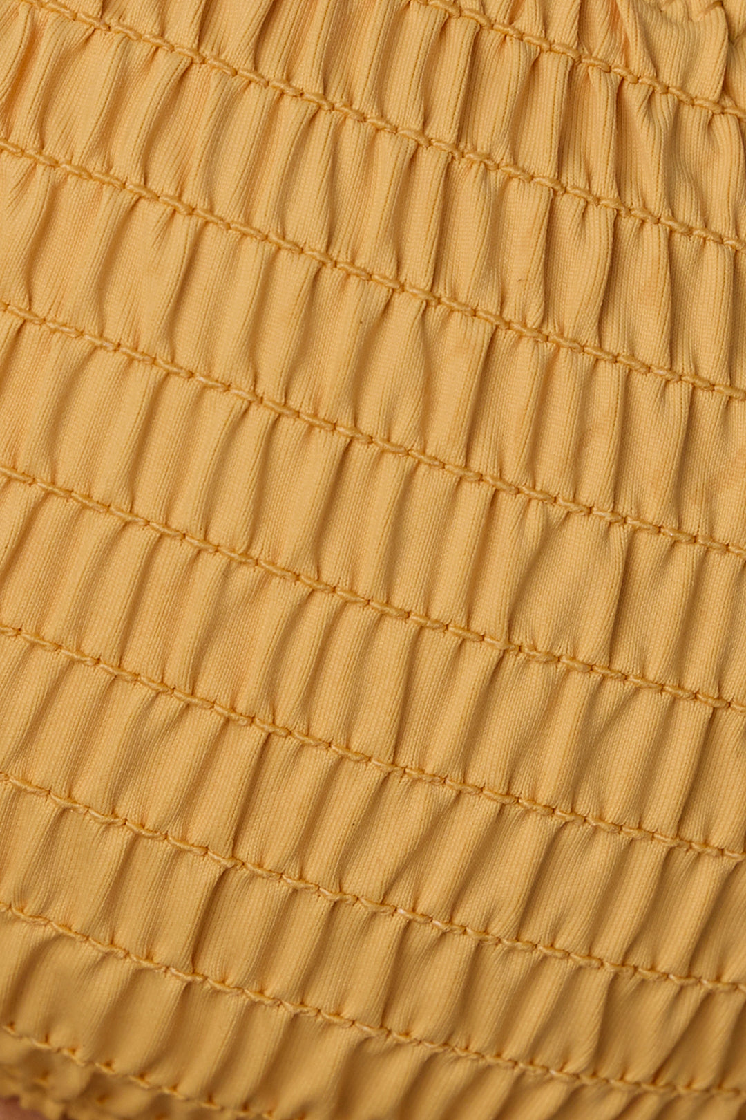 Crinkle Swim Strappy Bandeau Triangle Bikini Top in Marigold | Oh Polly