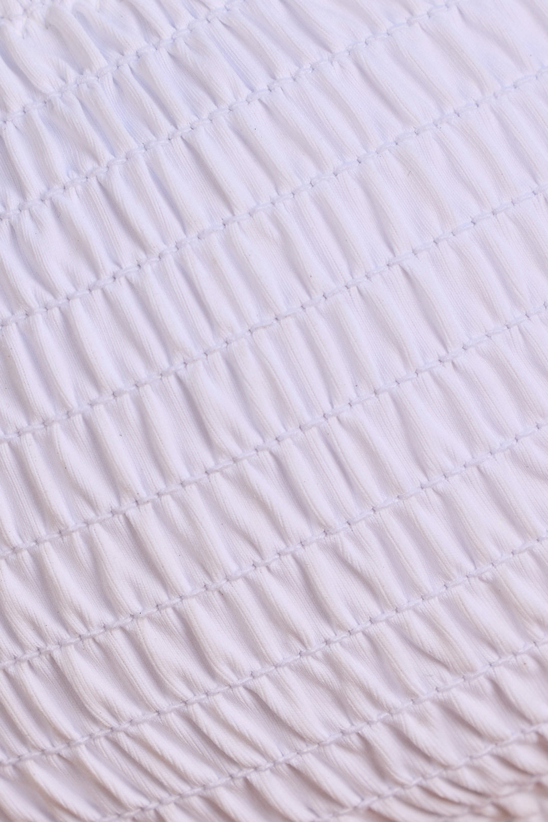 Crinkle Swim Strappy Bandeau Triangle Bikini Top in White | Oh Polly