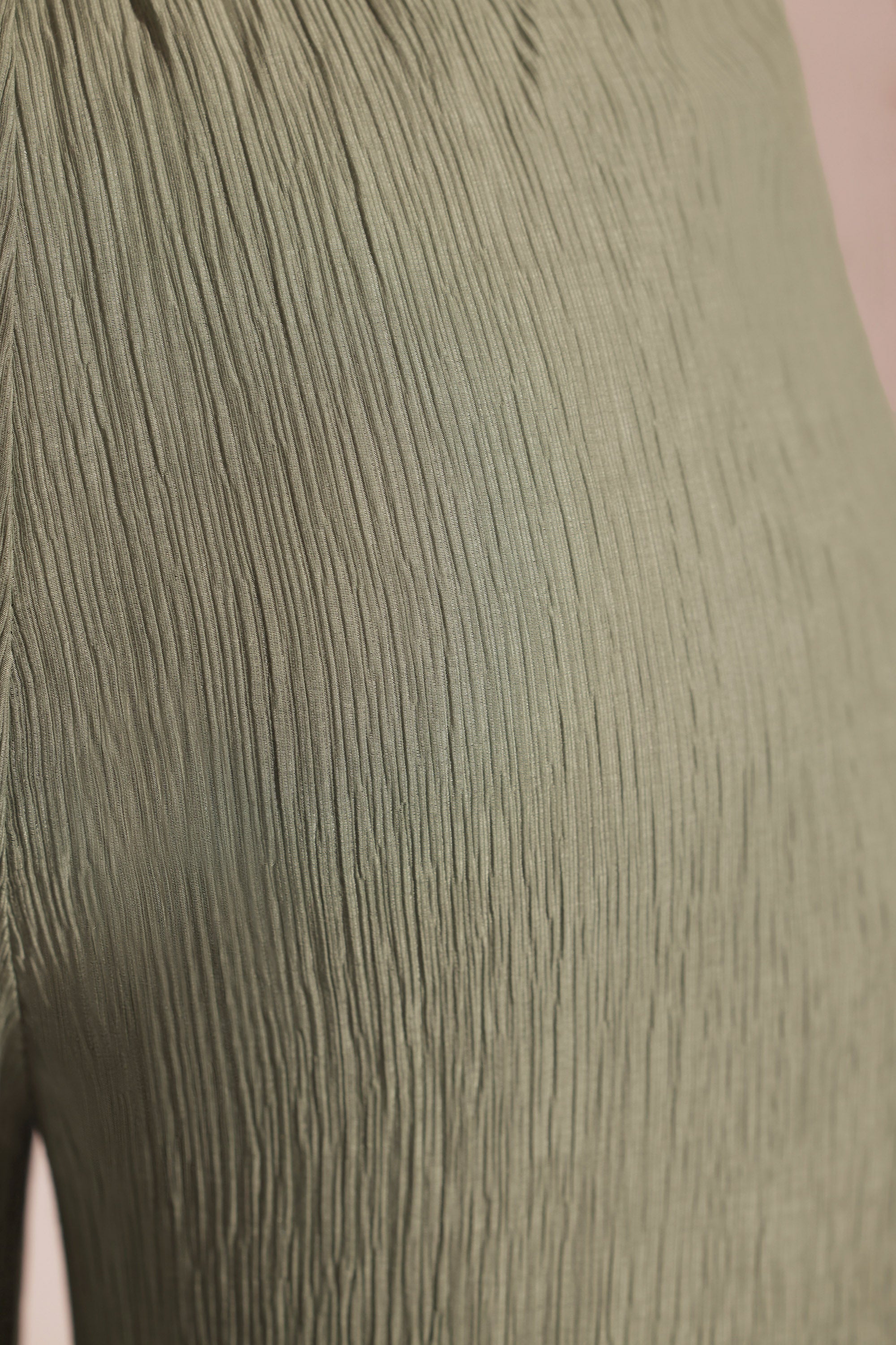 Resort Wear Crinkle Textured Wide Leg Beach Trousers in Light Green ...