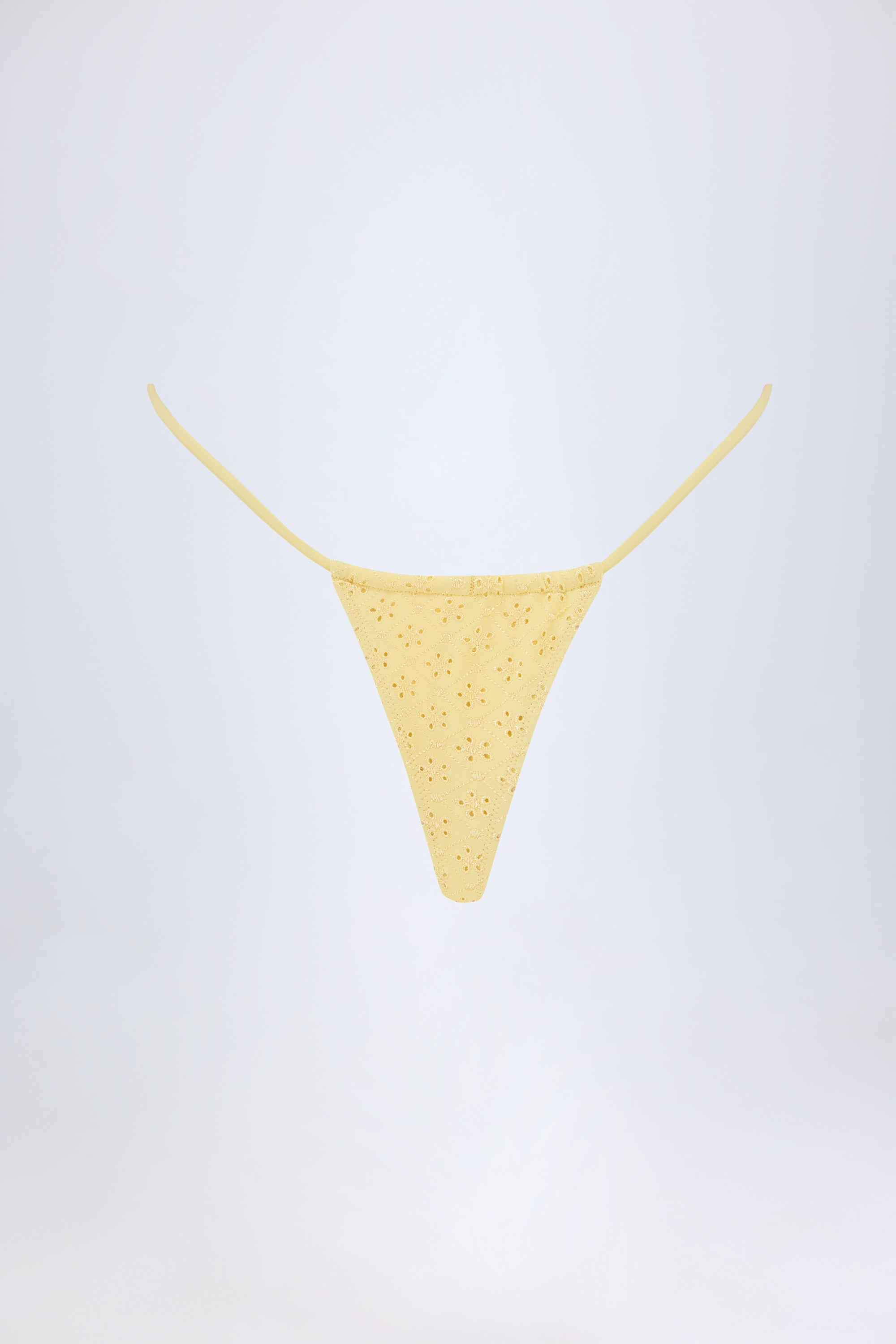 Andros Broderie Anglaise Drawstring Bikini Bottoms in Lemon Yellow | Oh ...