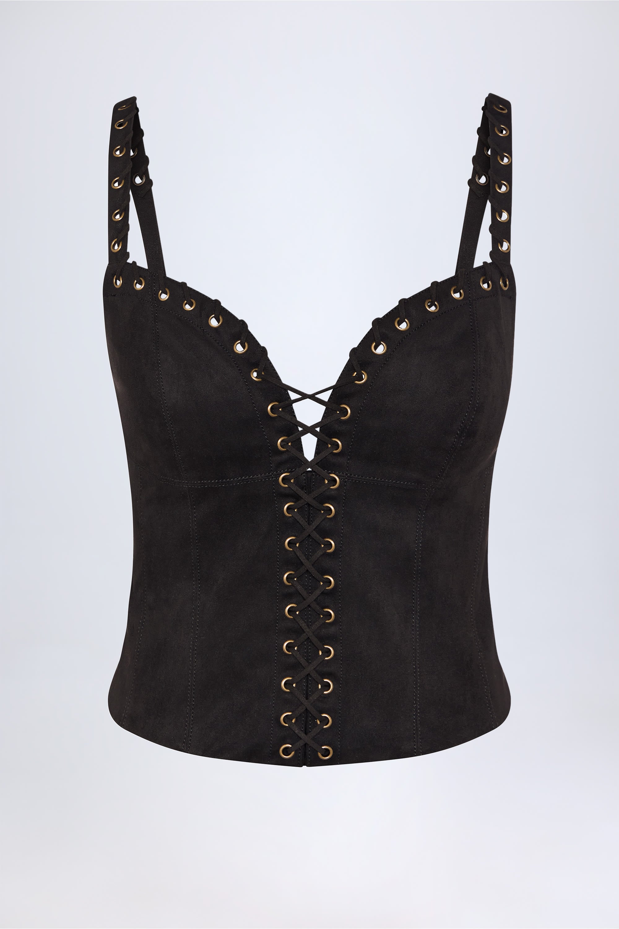 Bela Lace-Up Top in Black | Oh Polly