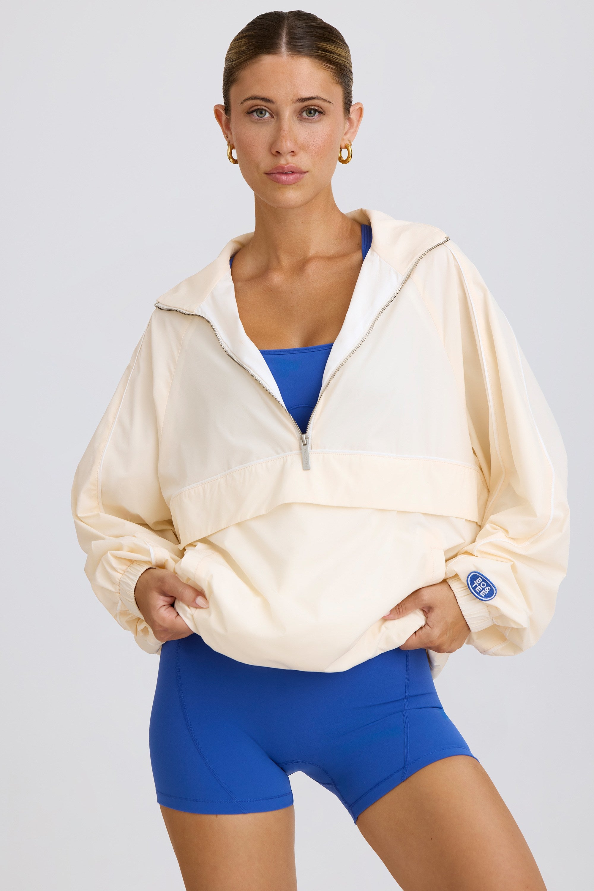 Courtside Classics Oversized Track Jacket in White | Oh Polly