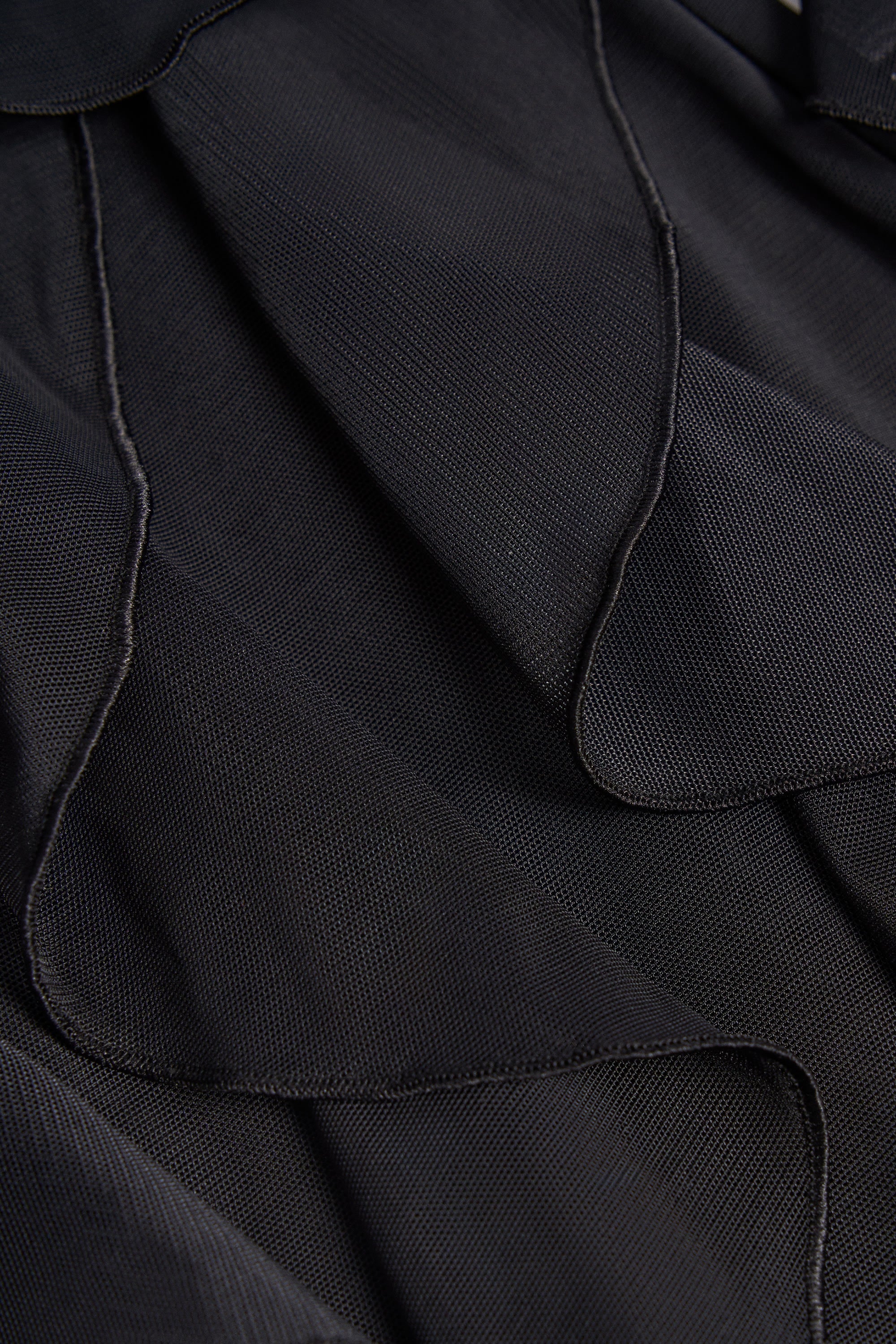 Felicity Ruffled Mid-Rise Flared Trousers in Black | Oh Polly