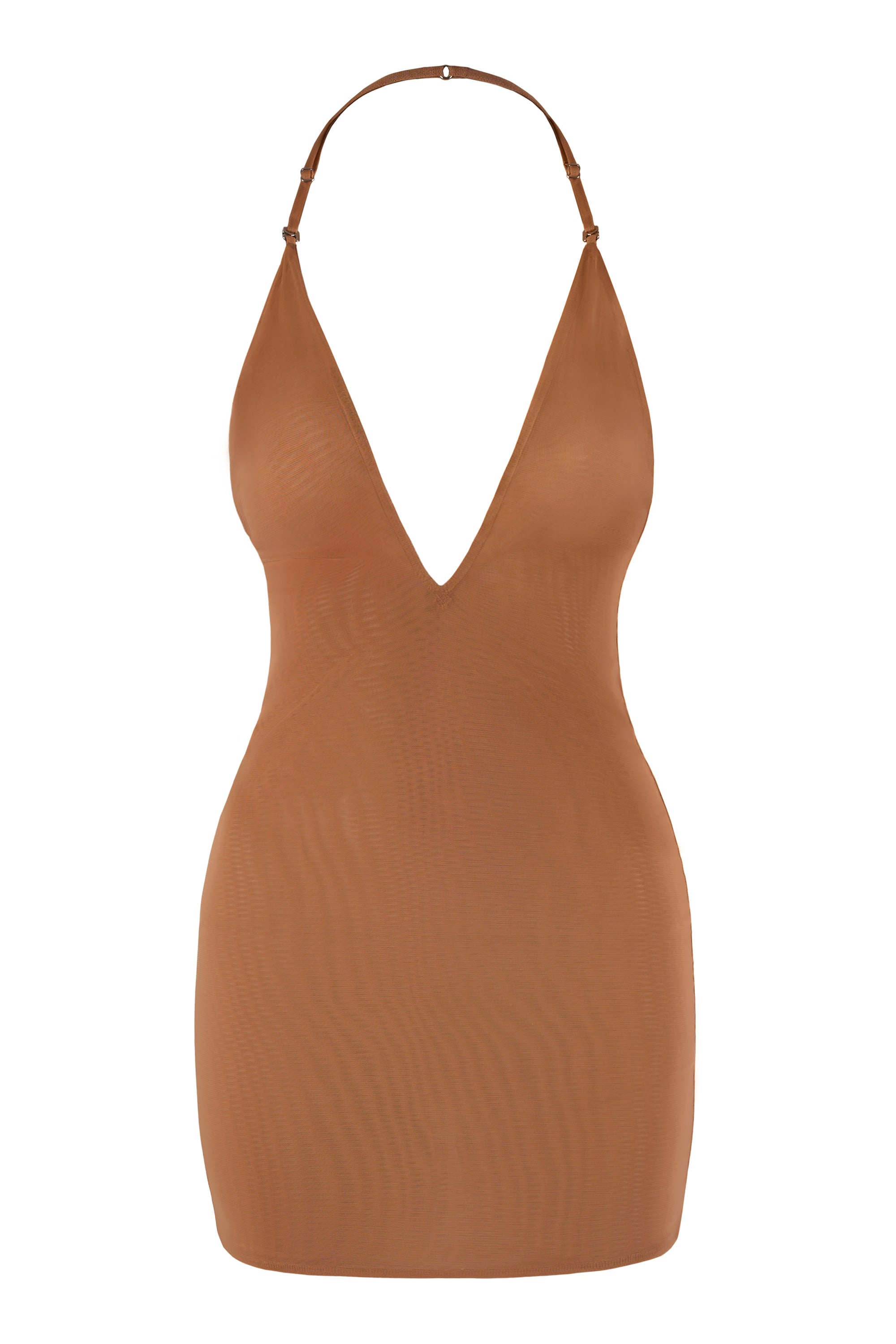 Intimates Soft Mesh Multiway Mini Dress in Honey | Oh Polly