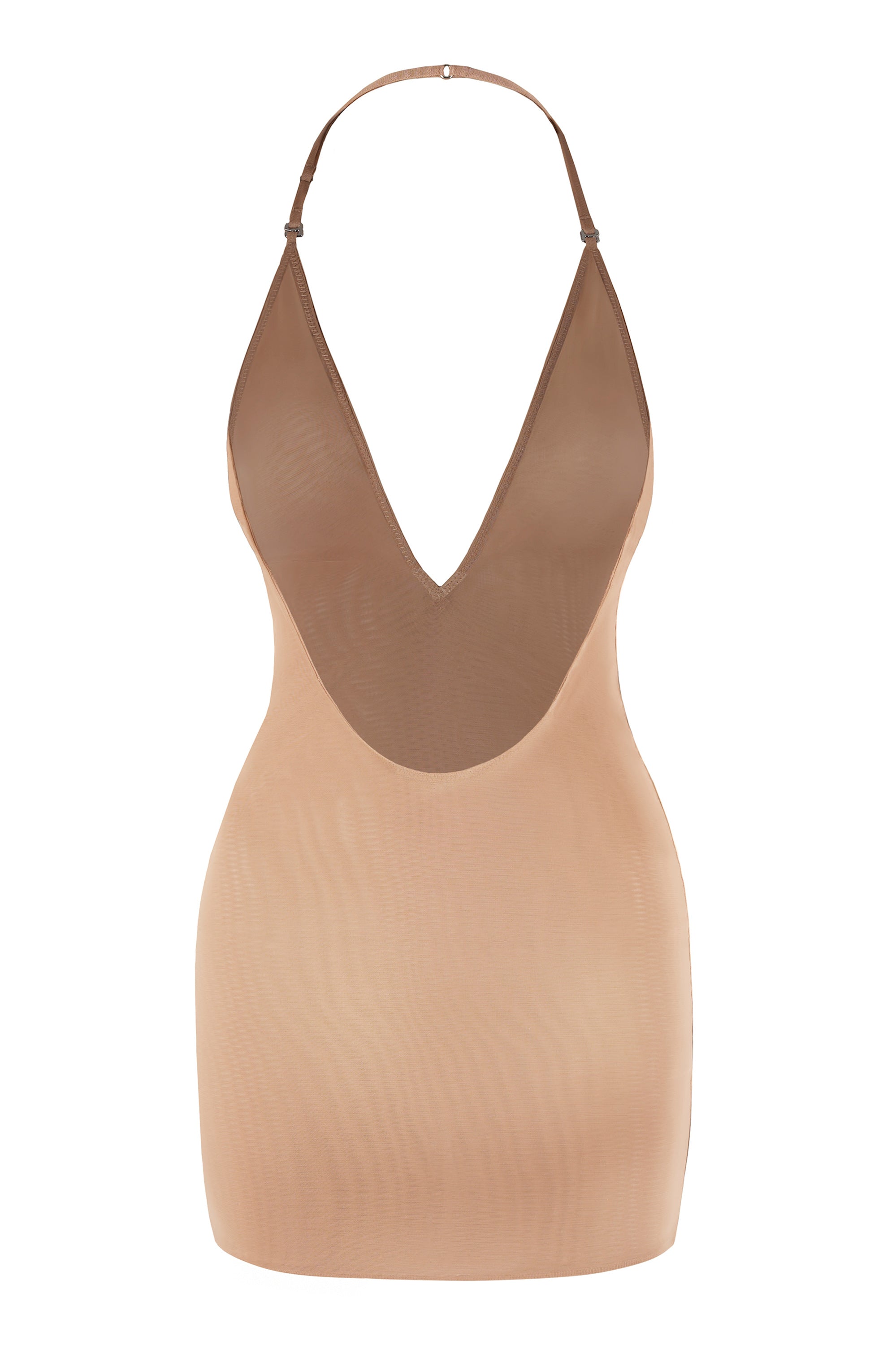 Intimates Soft Mesh Multiway Mini Dress in Warm Peach | Oh Polly