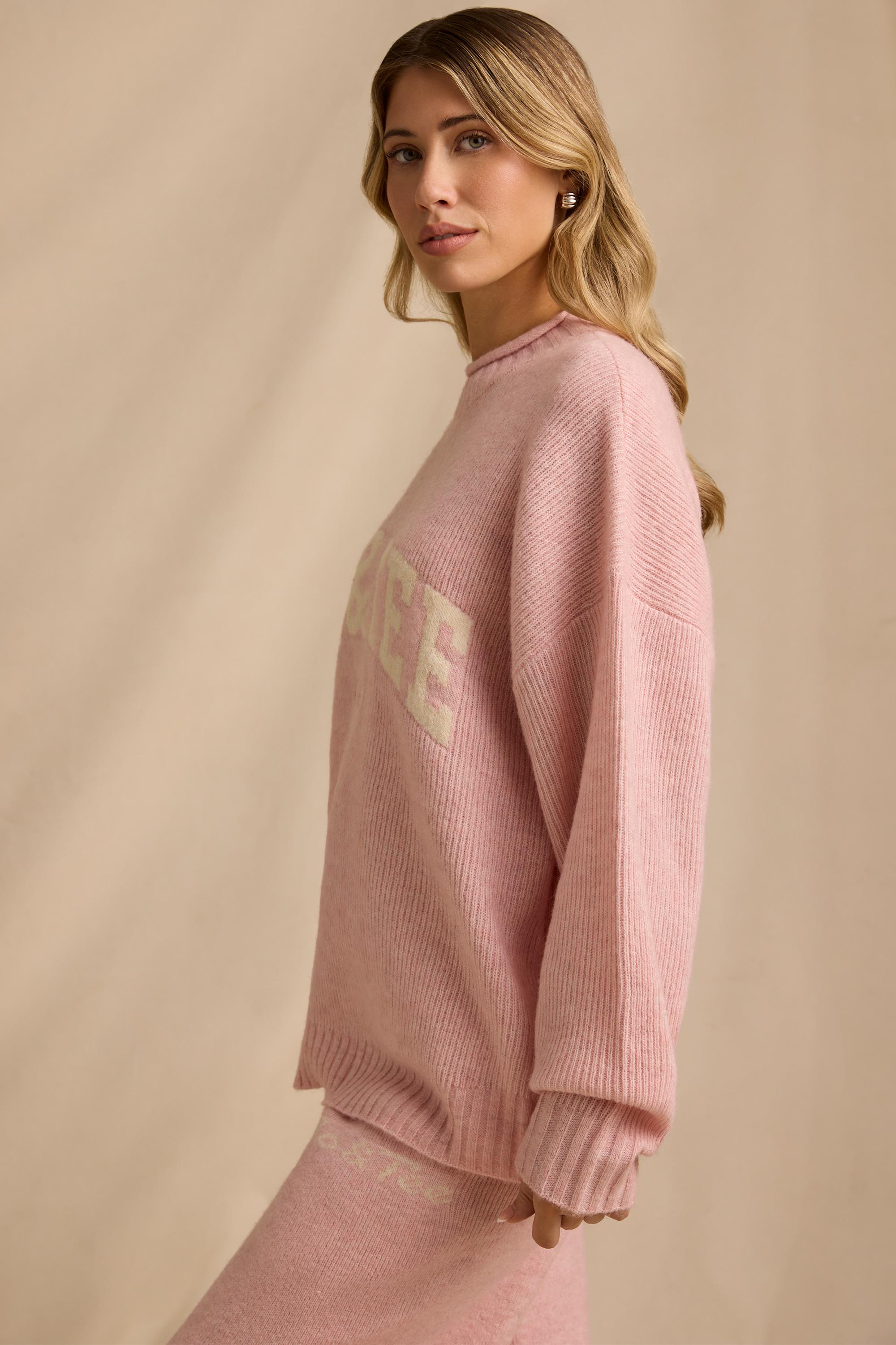 Oversized Knit Jumper in Blush Pink | Oh Polly