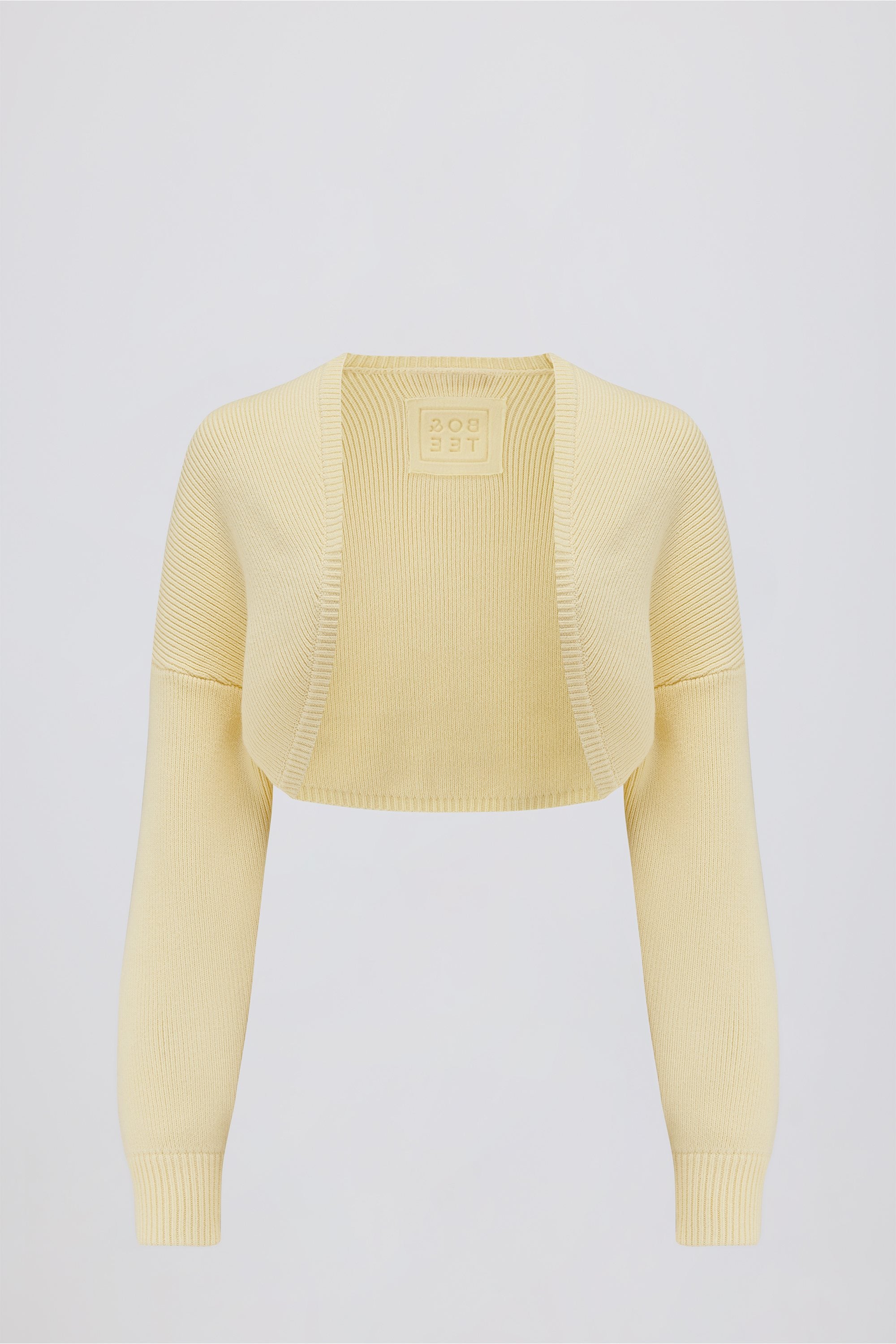 Ribbed-Knit Cropped Shrug in Lemon | Oh Polly