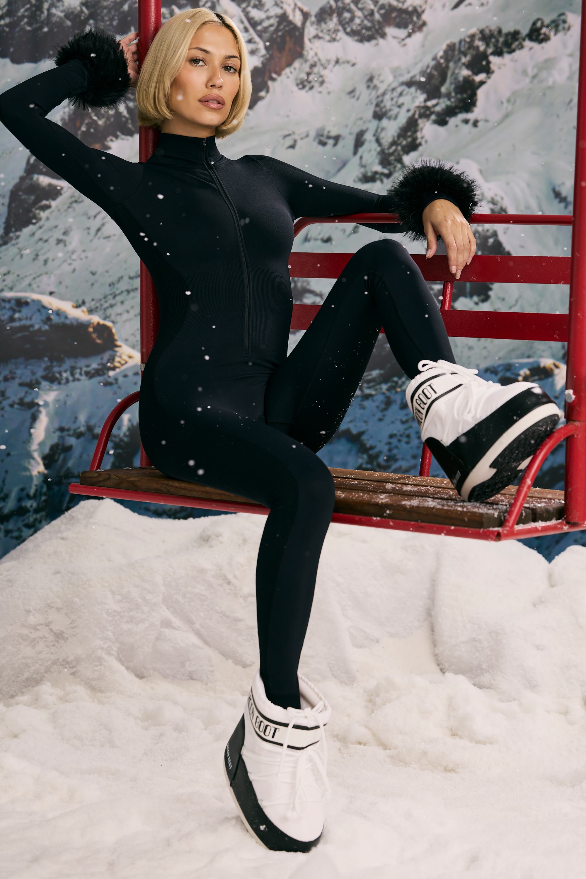 Super Sculpt Seamless Base Layer Jumpsuit in Black | Oh Polly