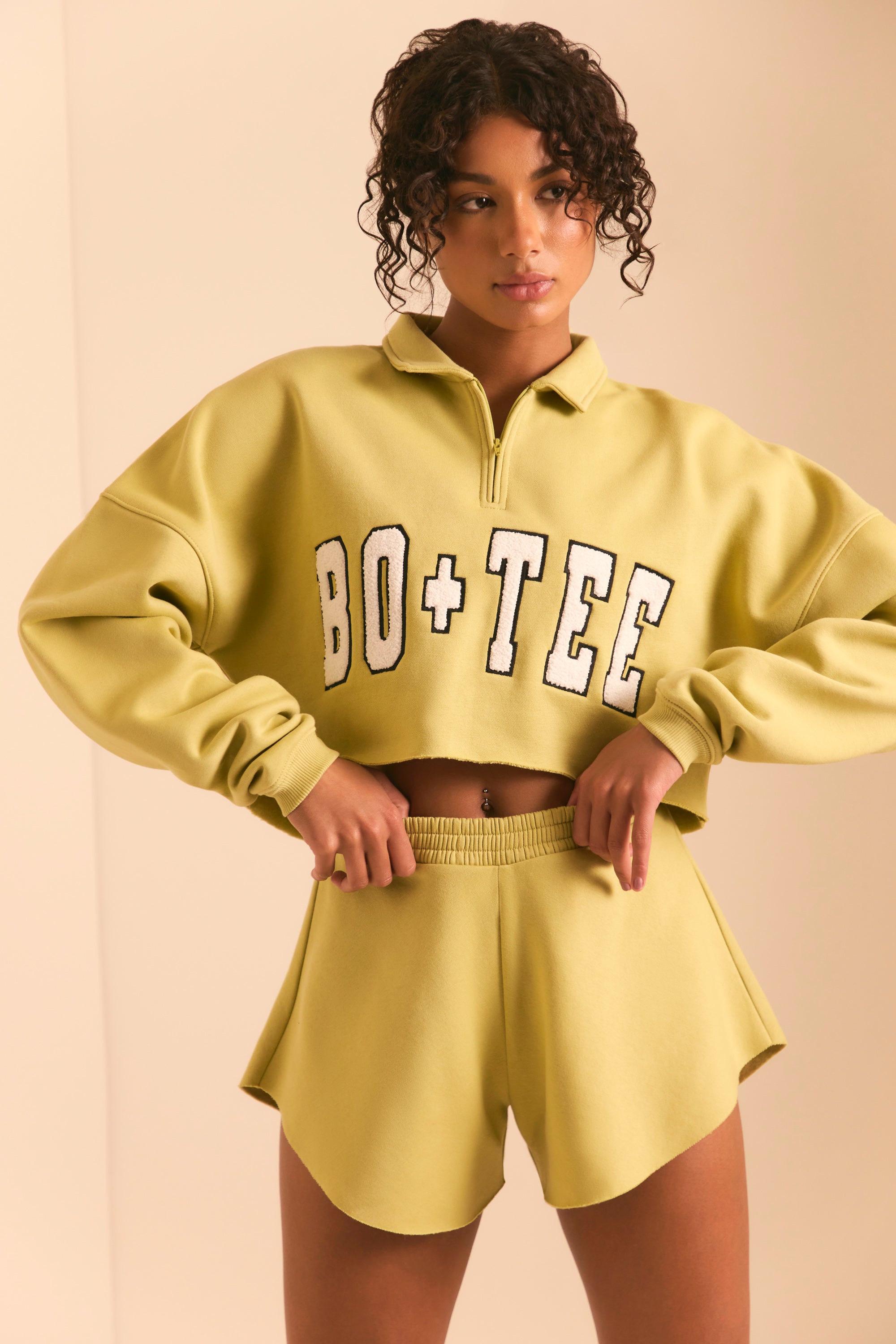 Relax Sweat Shorts in Matcha | Oh Polly